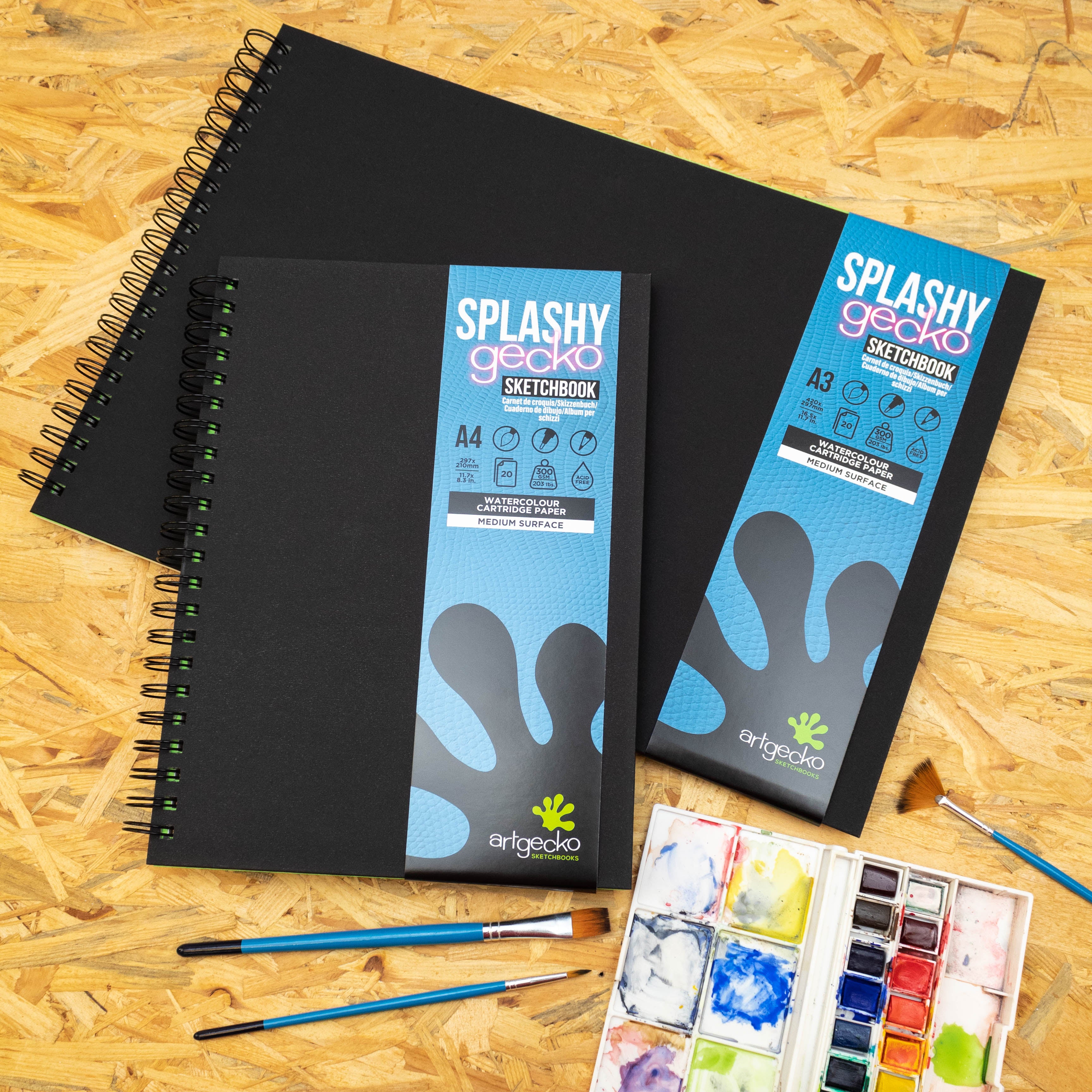 SPLASHY Watercolour Sketchbooks, Pads & Papers by Artgecko – Artgecko ...